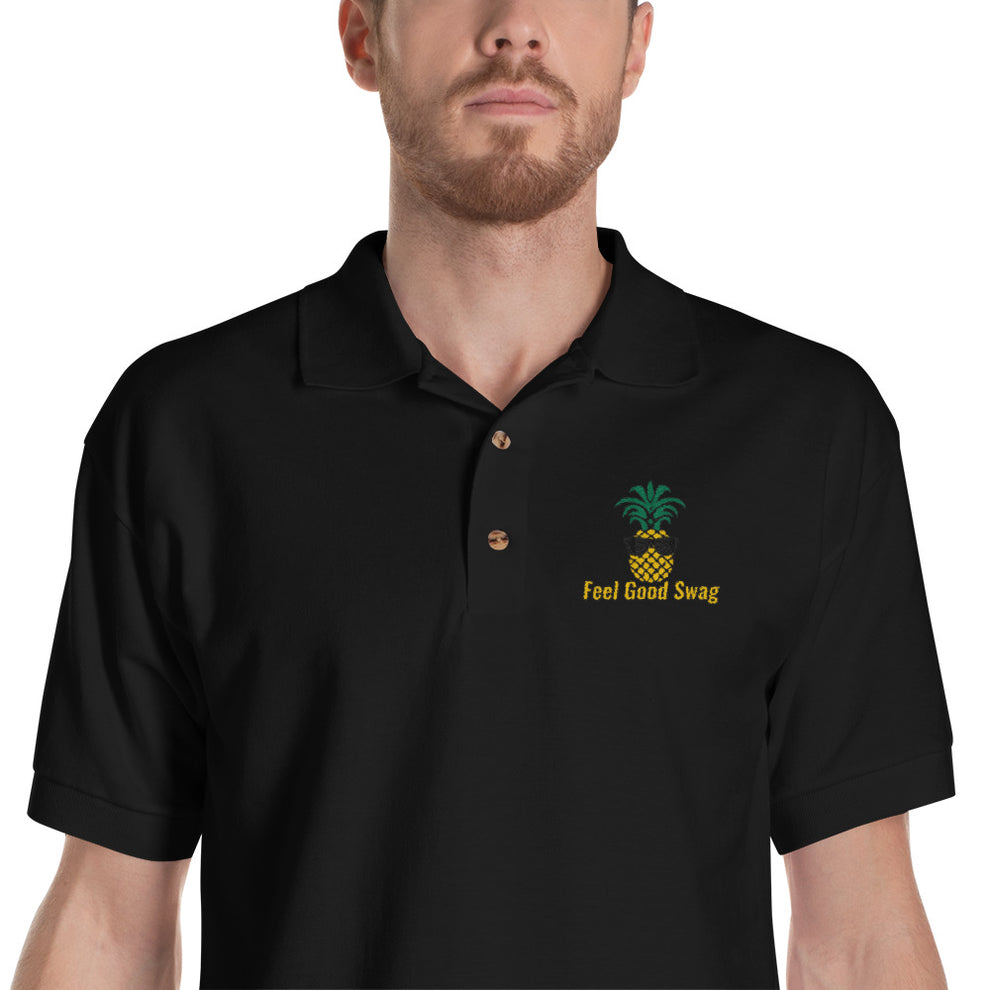 FGS Logo Black Polo Shirt – Feel Good Swag